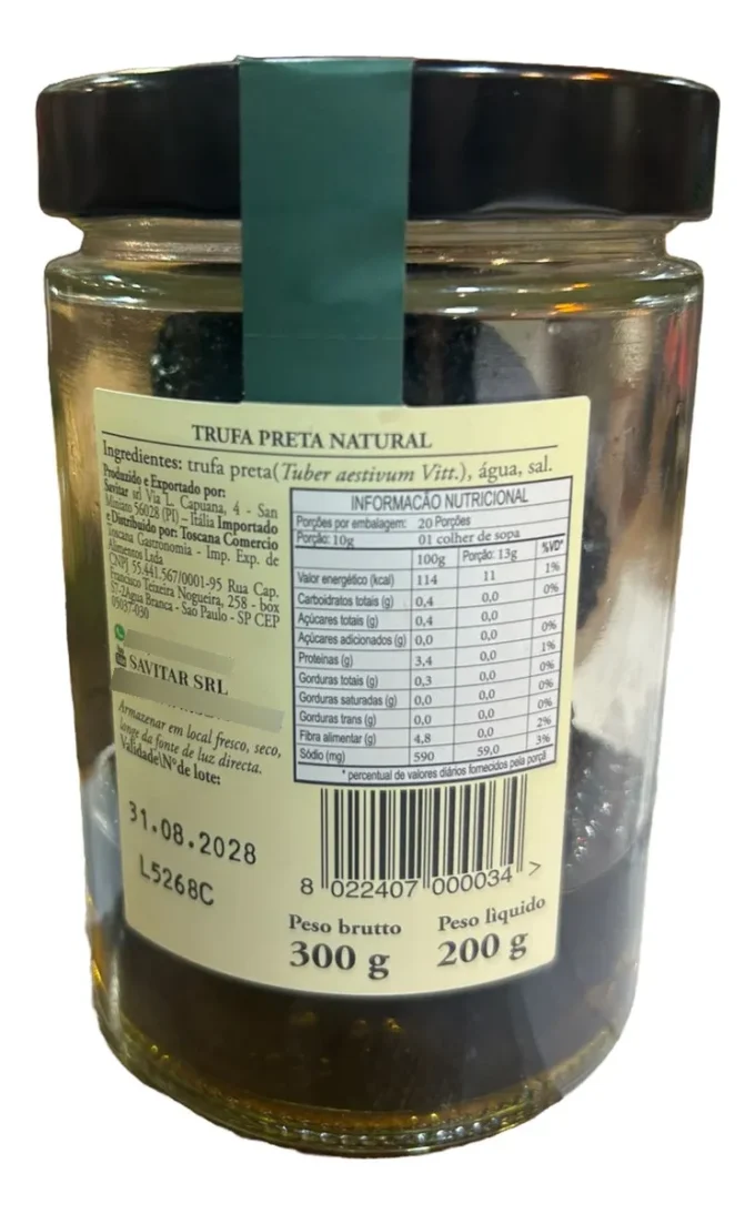 Trufa Preta Natural Savitar 300g - Banca do Levi - Emporio